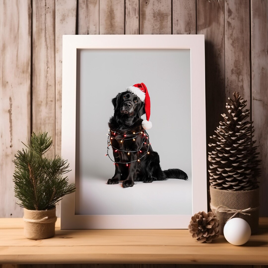 Black Labrador Retriever Christmas Wall Art, Funny House Decor Print ...