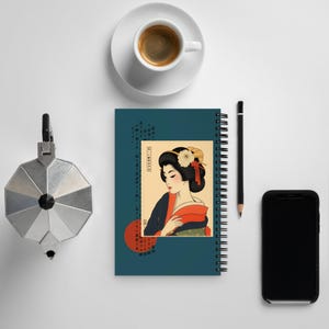 Japanese Kabuki Actress Ring-bound Notebook With Japanese Print on the ...