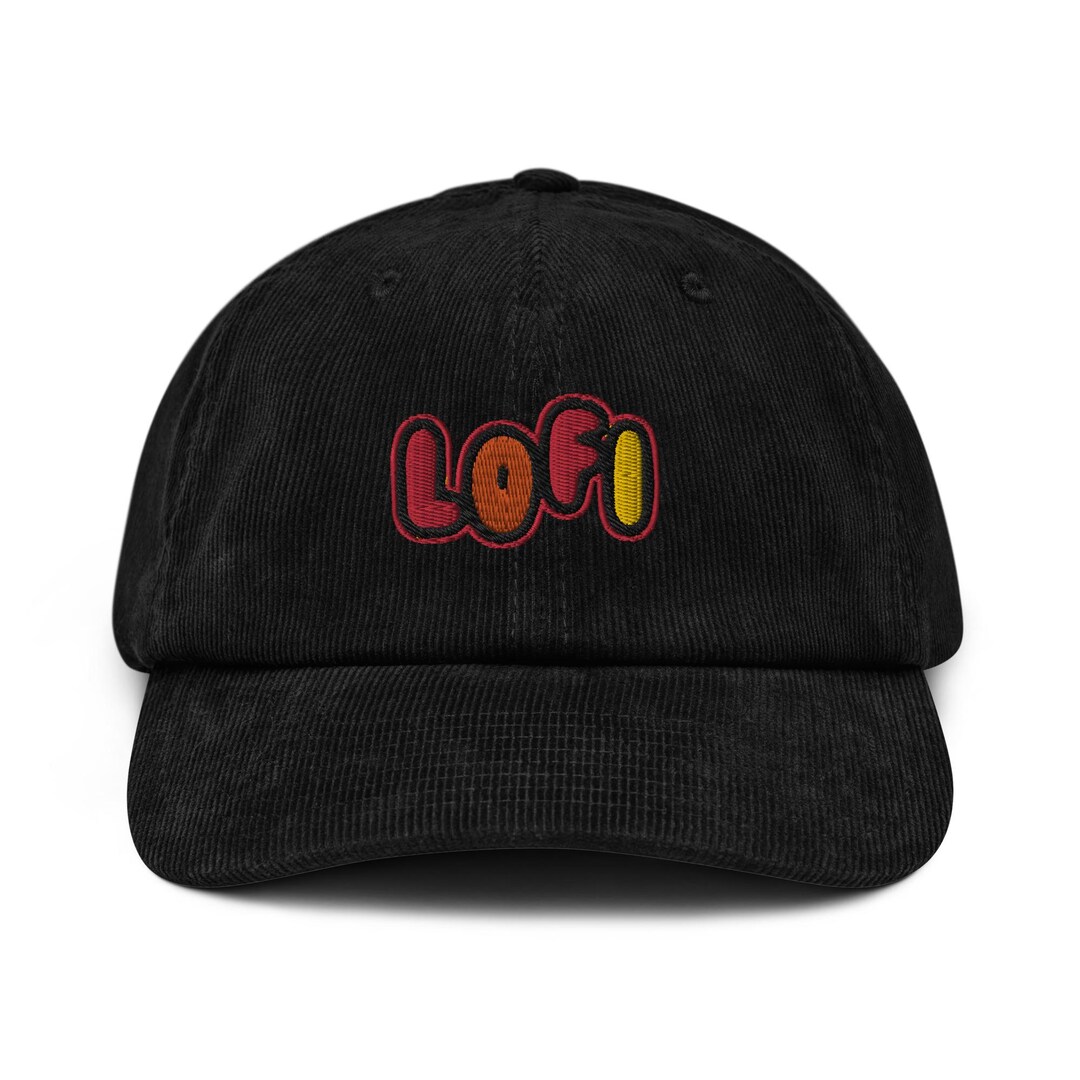 100% Cotton Corduroy LO-FI/LOFI Hat/cap in Black Minimalistic, Retro ...