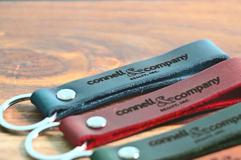 Business Logo Keychain, Custom Leather Keychain, Company Keychains ...
