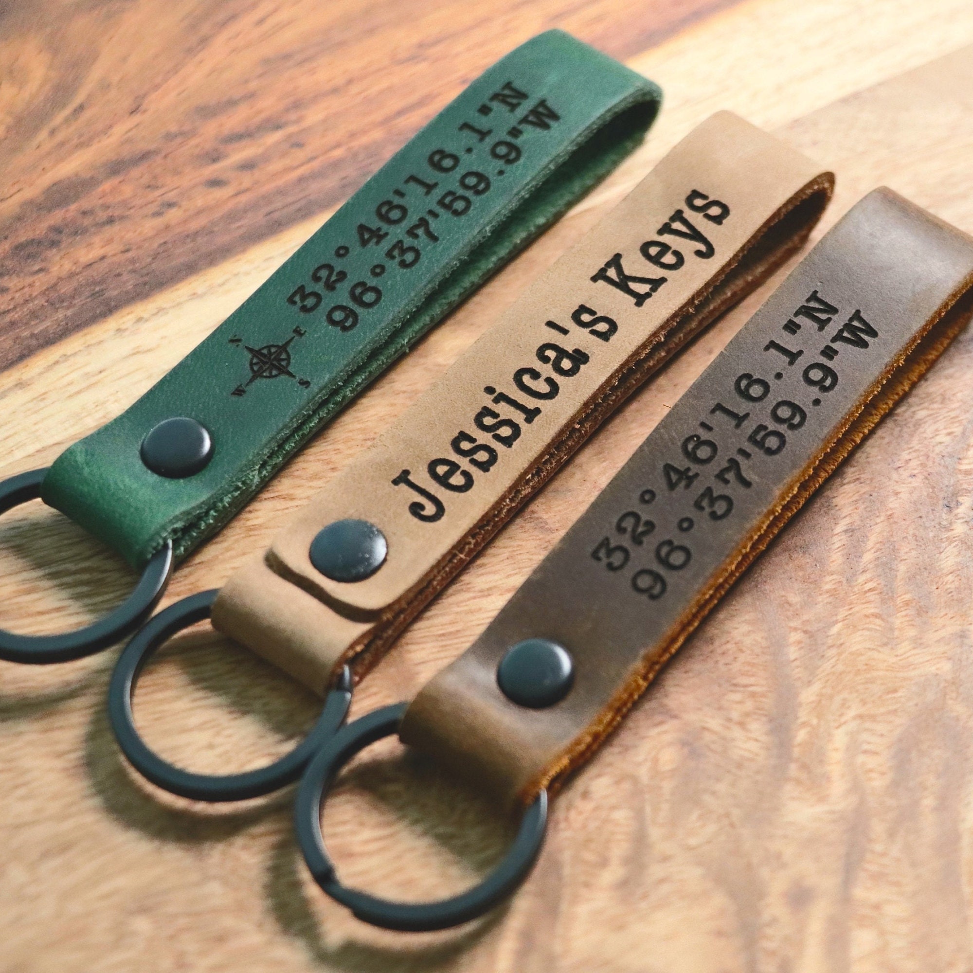 Longitude Latitude Signs Personalized GPS Coordinates Keychain ...