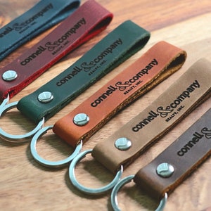 Business Logo Keychain, Custom Leather Keychain, Company Keychains ...