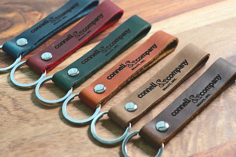 Business Logo Keychain, Custom Leather Keychain, Company Keychains ...
