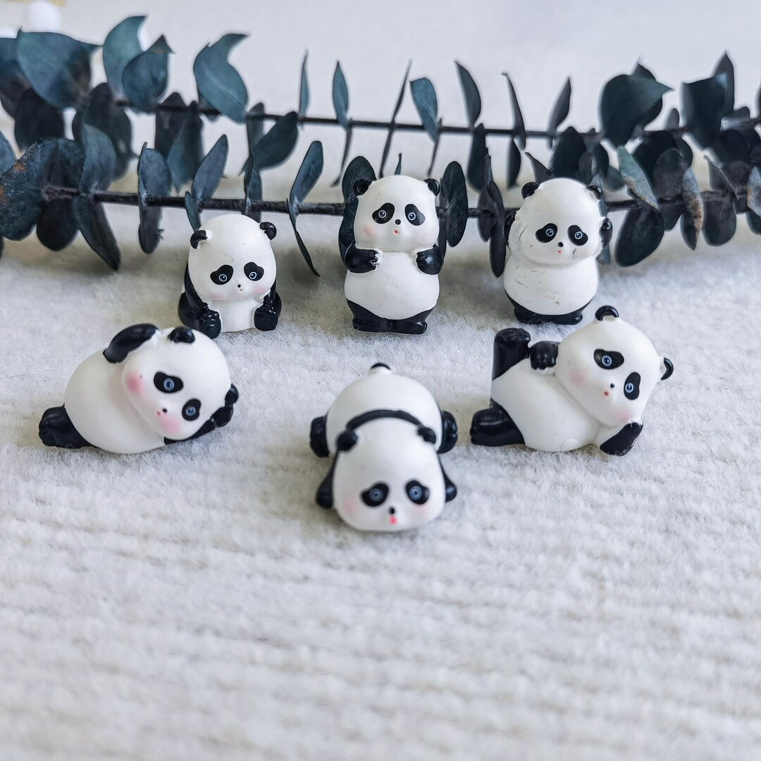 Miniature Panda Figurine Set, Cute Resin Panda Decor,desk Ornaments ...