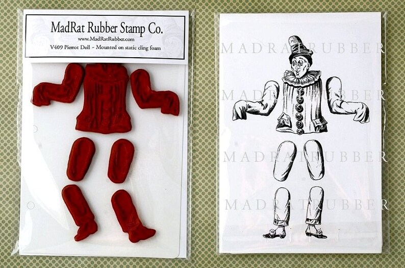 Vintage Pierrot Doll Static Cling Mounted Rubber Stamps - Etsy