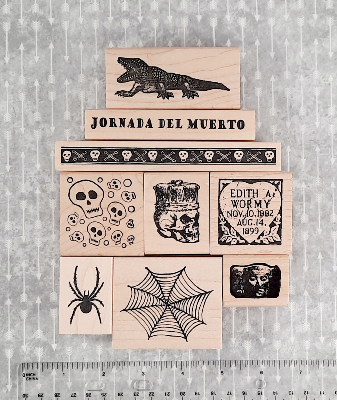 No. 4 Assorted Halloween Wood Mount Rubber Stamps for Creating Cards ...
