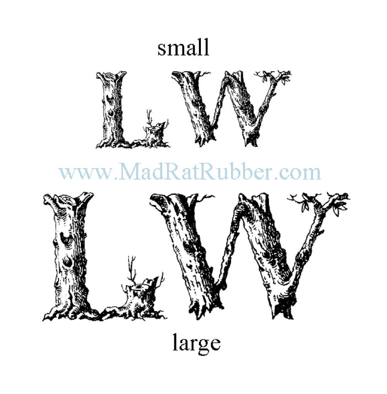 Rustic Natural Tree Trunk Wood Formed Alphabet Rubber Stamps Trimmed ...