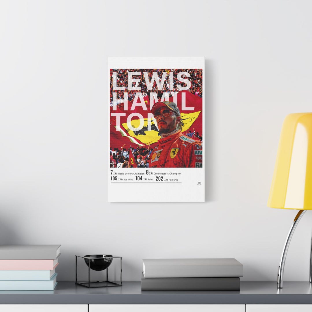 Poster, Lewis Hamilton F1 Stats Matte Canvas Print, Home Office Decor ...