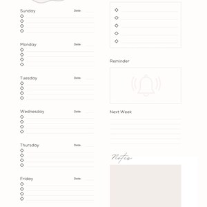 Minimalist Weekly Planner for Printing - Etsy