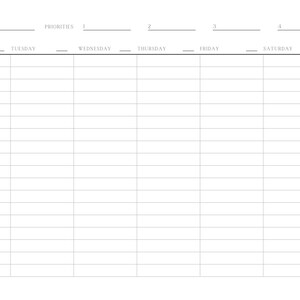 Simple Weekly Planner Printable Landscape | Digital Weekly Planner ...
