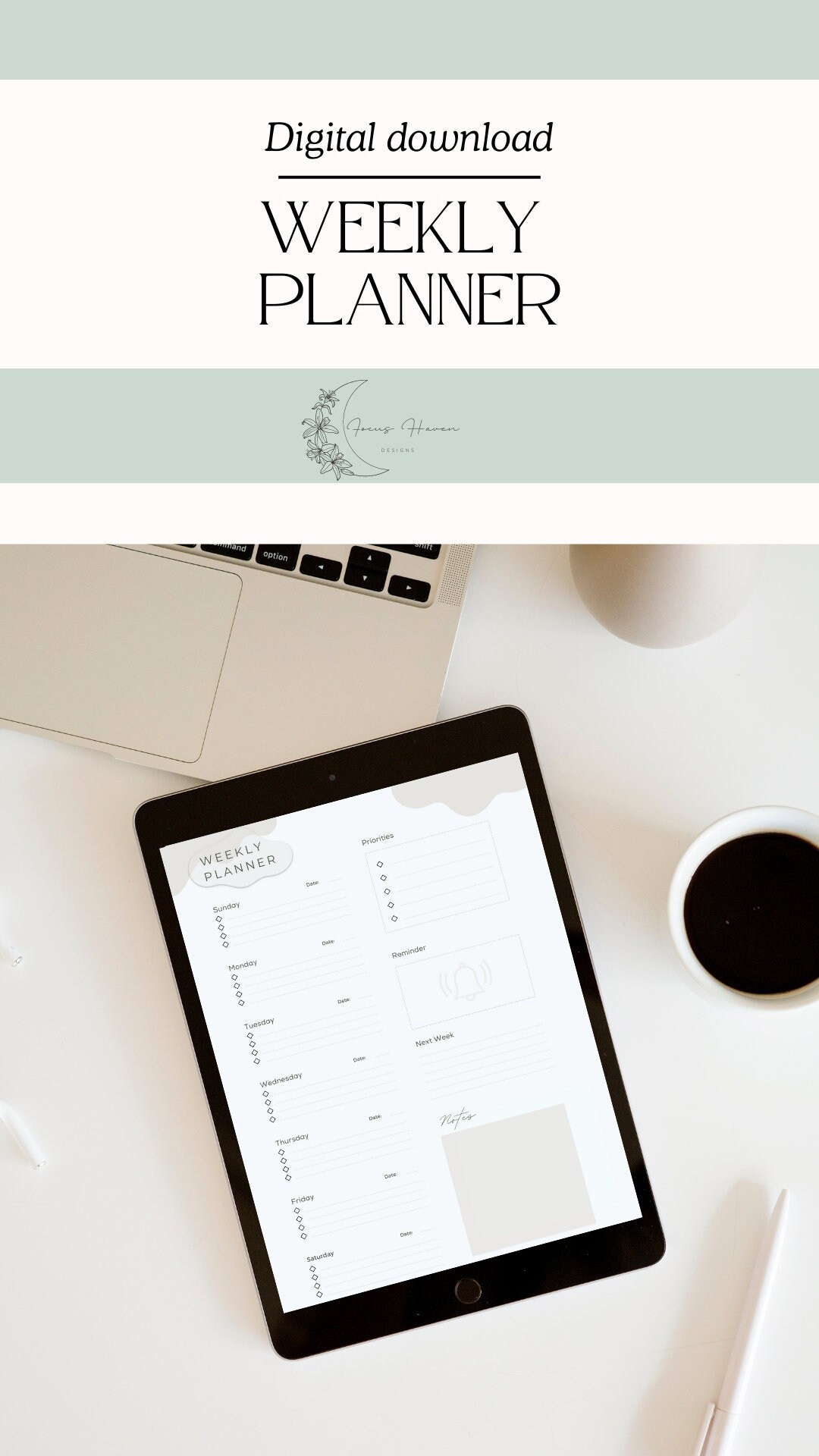 Minimalist Weekly Planner for Printing - Etsy