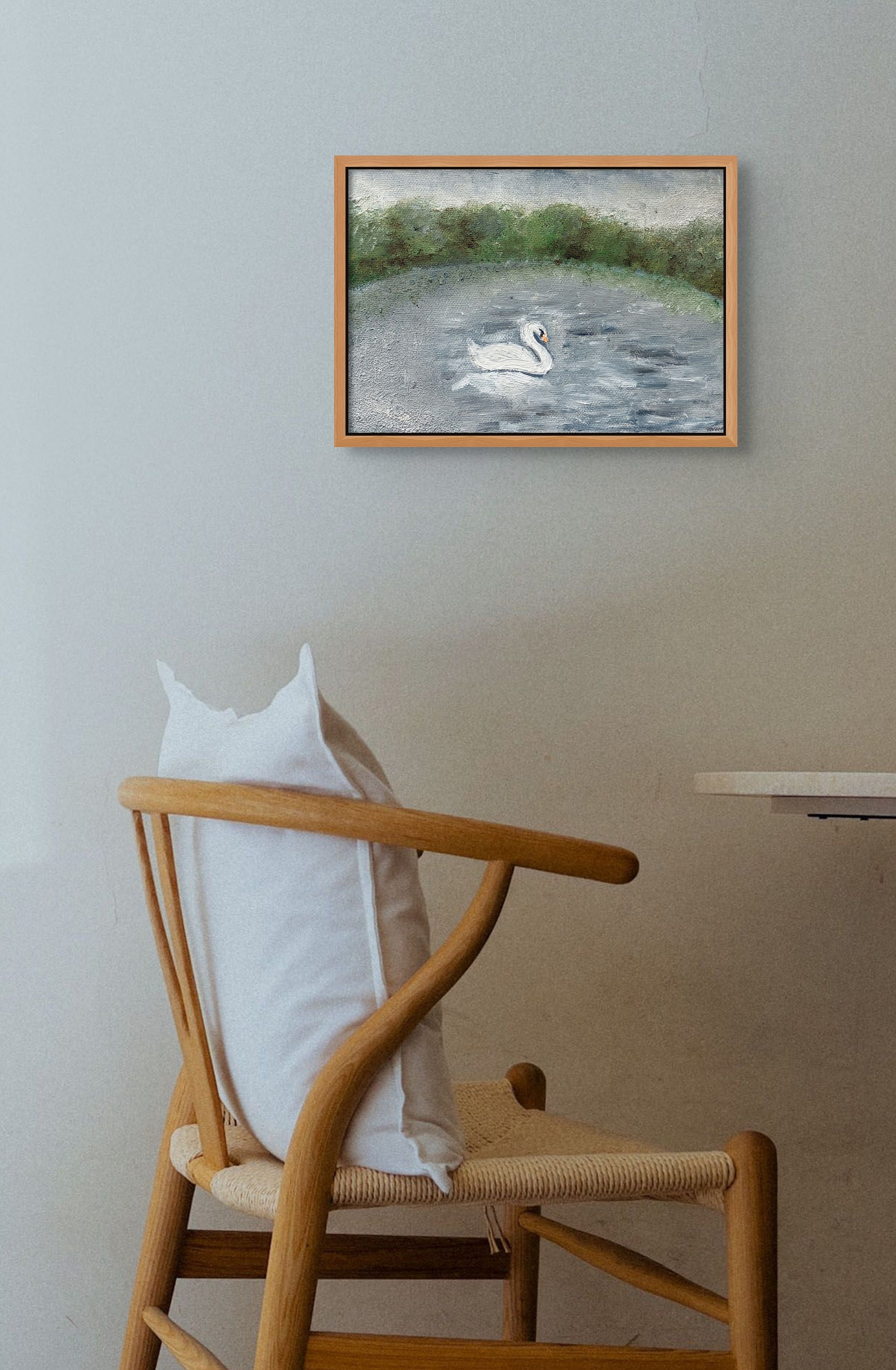 Muted Swan Oil Painting by Ruth Rose Fine Art Prints - Etsy