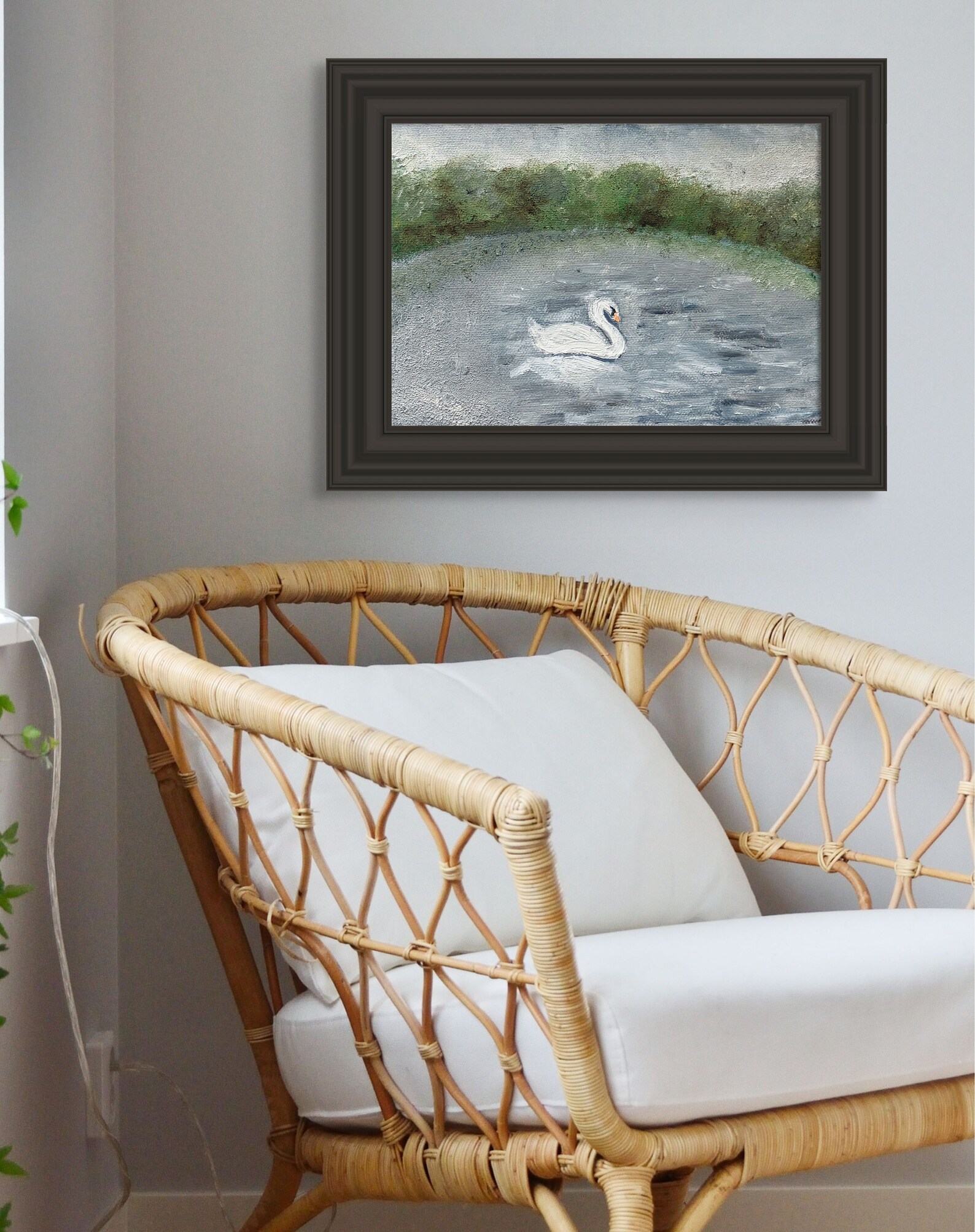 Muted Swan Oil Painting by Ruth Rose Fine Art Prints - Etsy