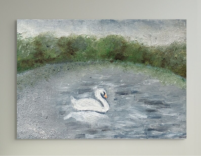 Muted Swan Oil Painting by Ruth Rose Fine Art Prints - Etsy