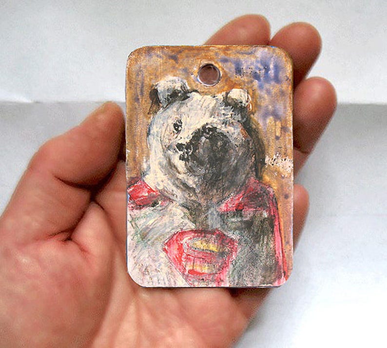 Bear Art Animal Art Superman/superhero Art Original Miniature Painting ...