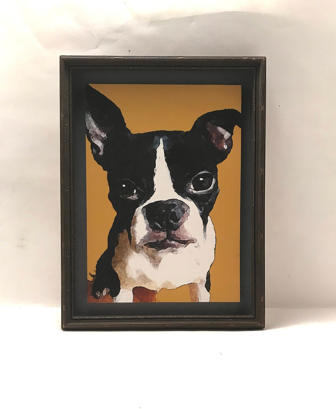 Framed Dog Art Boston Terrier Art Framed Dog Print Zoey Animal Portrait ...