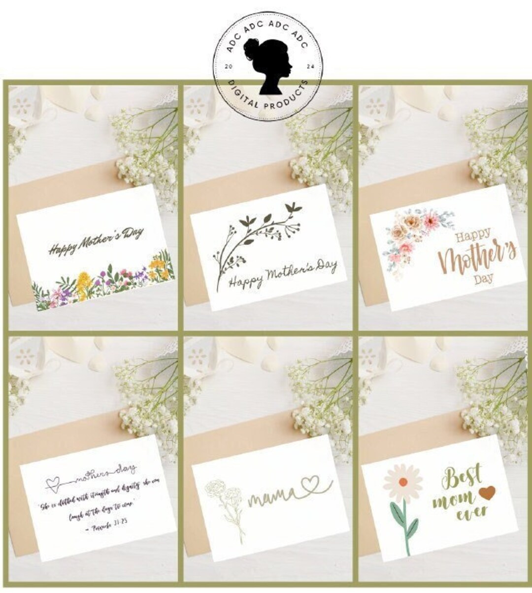 PRINTABLE Mother's Day Floral Bundle Card Instant Download Card ...