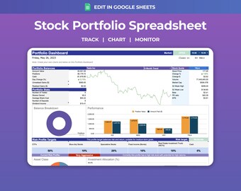 Stock Investment Portfolio Tracker Google Sheets - Etsy