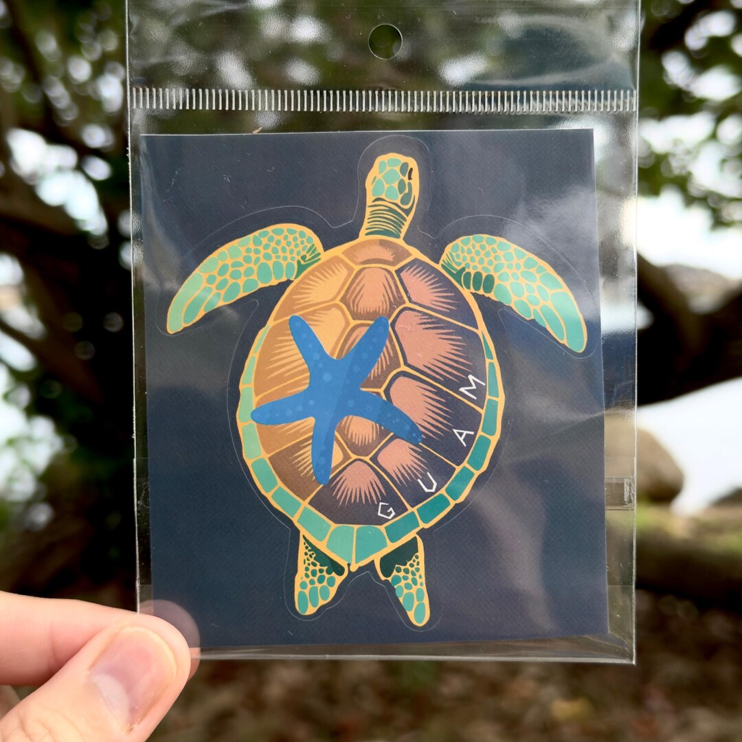 Guam Sea Life Sticker Waterproof UV Resistant Turtle Starfish Tropical ...