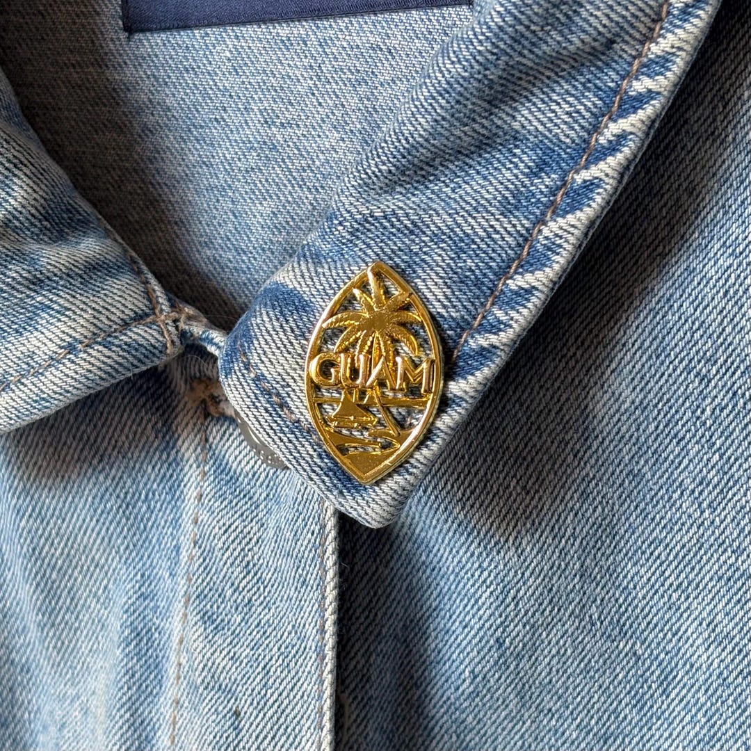 Guam Seal Gold Pin, Lapel Pin Badge, Unique Island Design, Guam ...