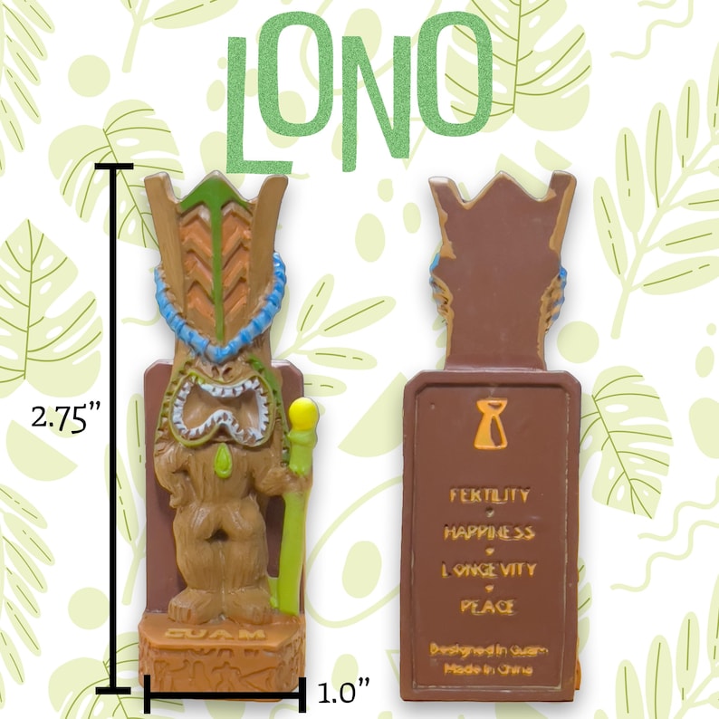 Tiki Figurine, Hand Carved, Hand Painted, Gods, Home Decor, Mini Totem ...
