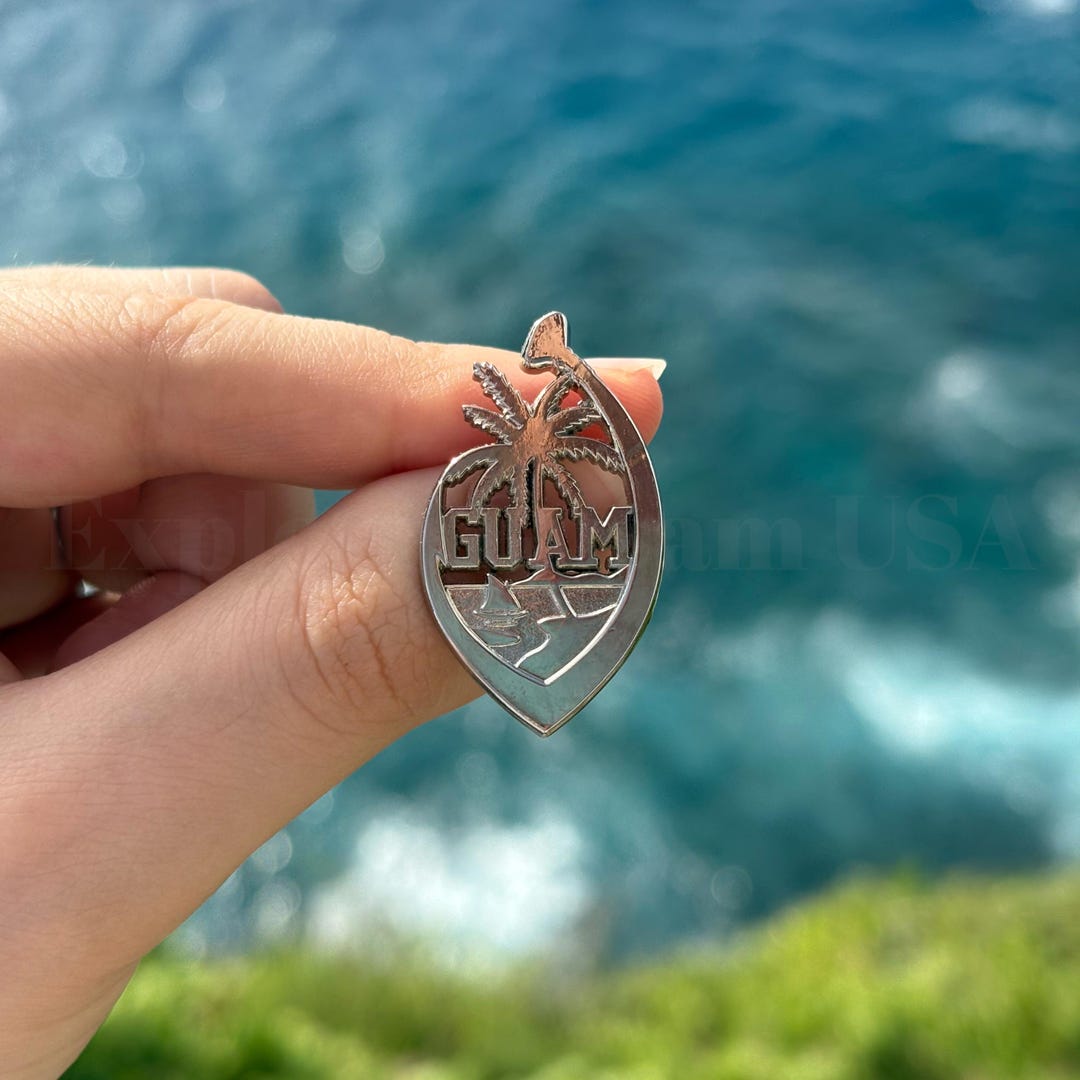 Guam Seal Fish Hook Pin, Lapel Pin Badge, Unique Island Design, Guam ...