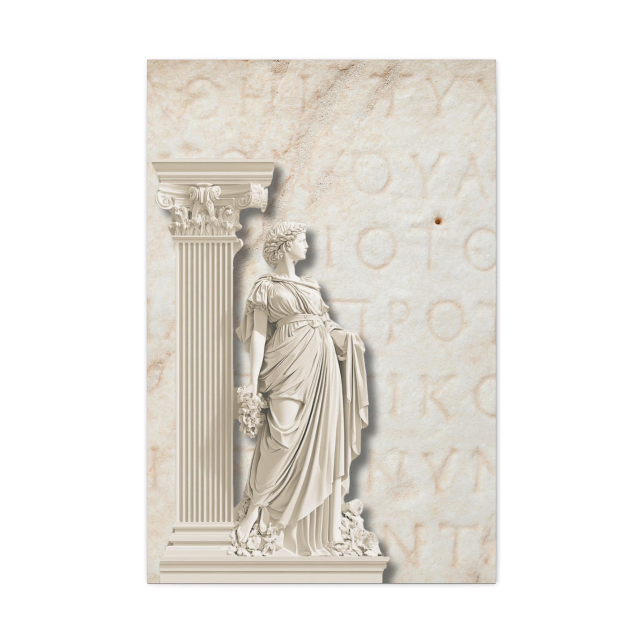 The "look Of" of 3D Greek Sculpture on Matte Canvas: Timeless Elegance ...