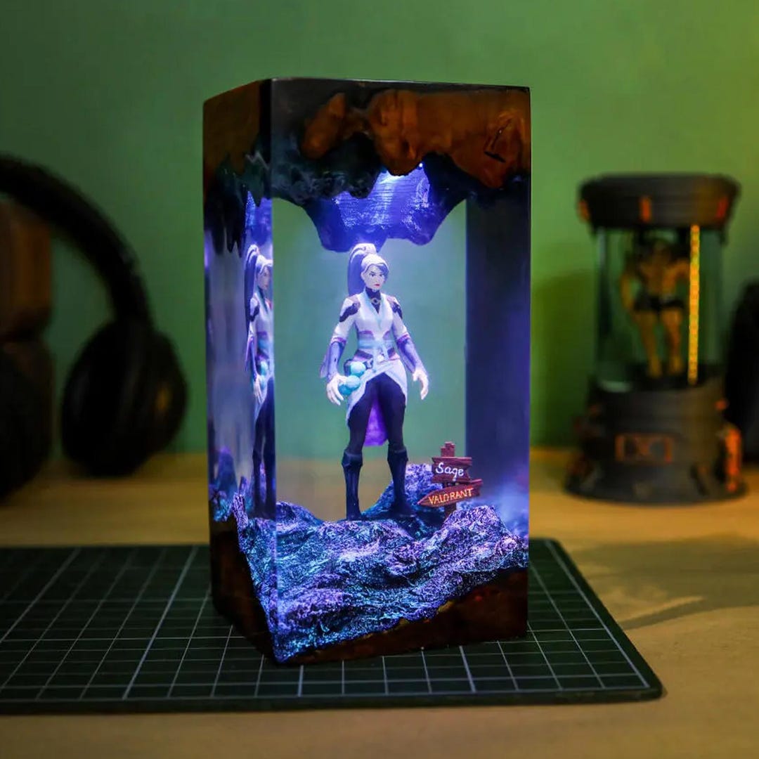 Sag'e Valor.ant Game Handmade Resin Lamp,diorama Resin Epoxy,epoxy and ...