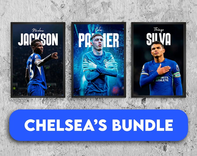 Chelsea F.C. Poster Bundle, Chelsea Poster, Cole Palmer Poster, Thiago ...