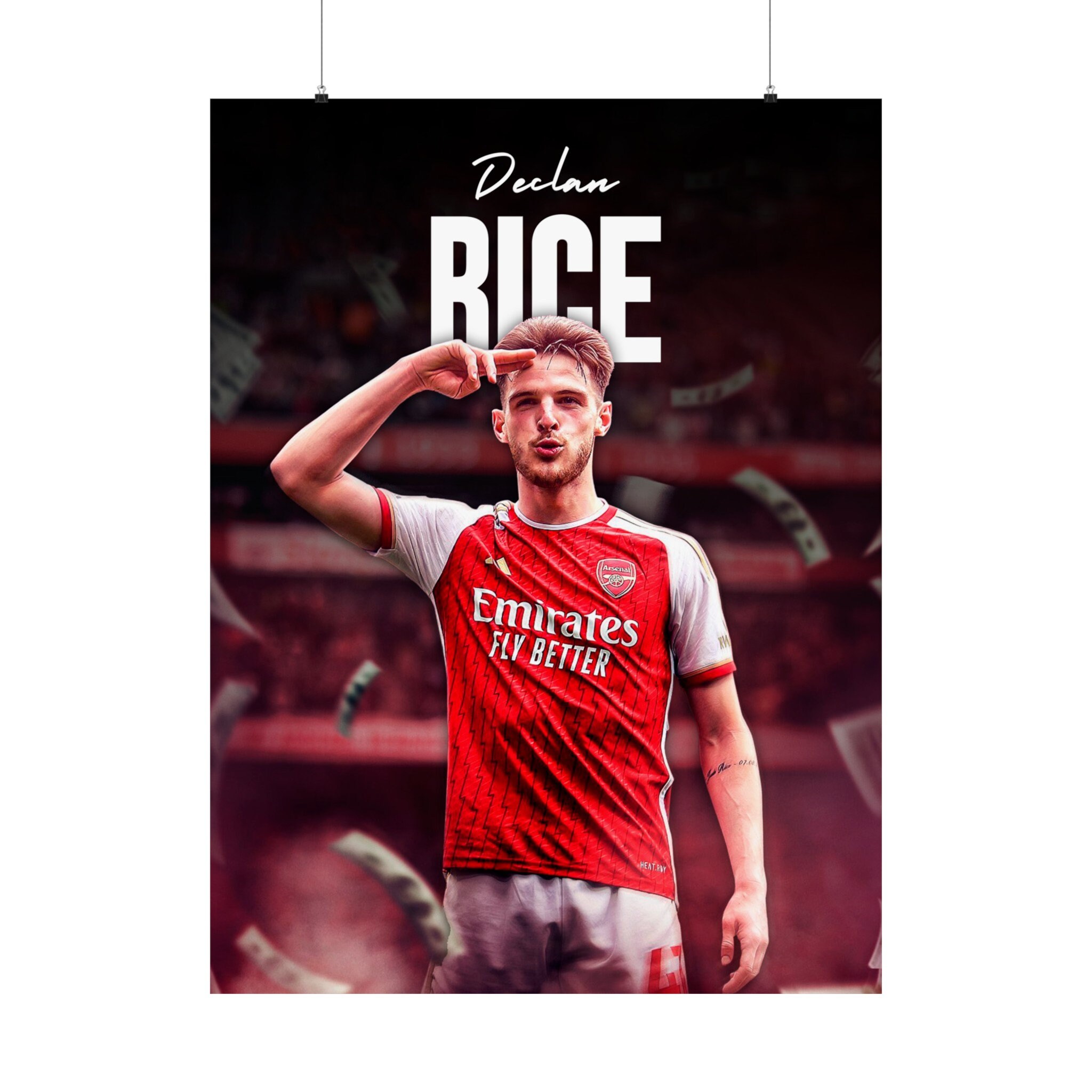 Declan Rice Poster, England Poster, Arsenal Football Poster, Football ...