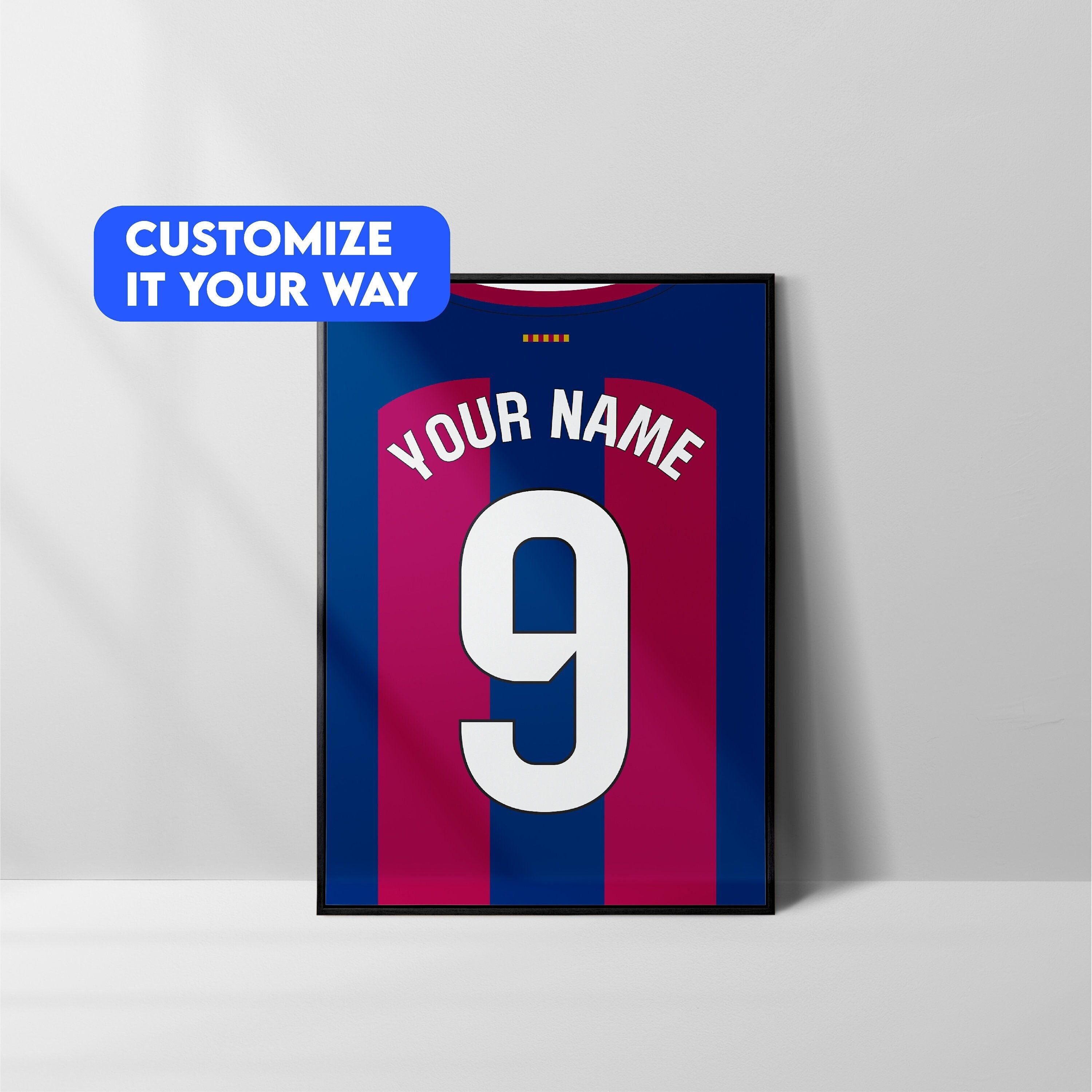 Custom Barcelona Artwork, Personalized Soccer Poster, Barcelona ...