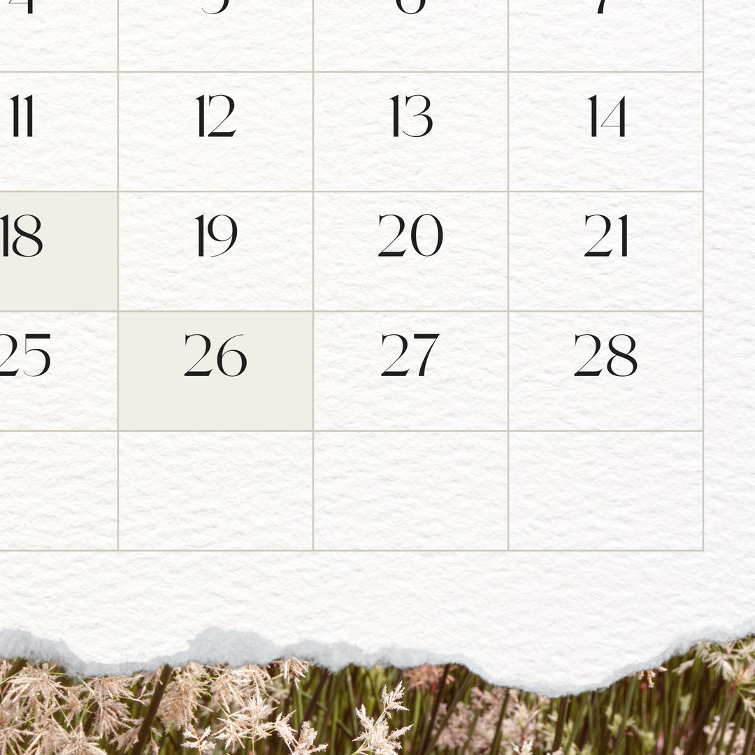 2024 Digital Calendar With Spring Theme, Printable Calendar PDF - Etsy