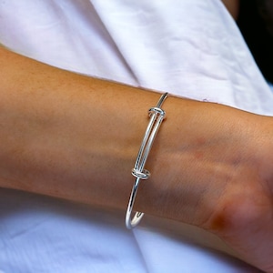 Sterling Silver Classic Bangle | Adjustable Silver Bracelet Bangle ...