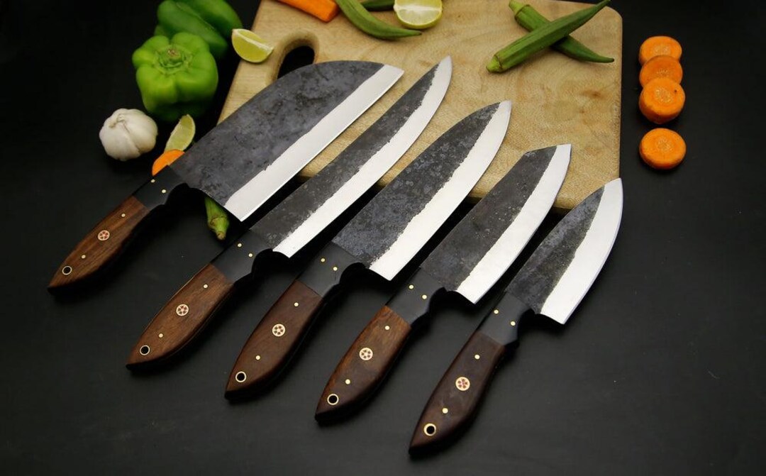 Chef Set, Handmade Damascus Steel Chef Knife Set, Kitchen Use Set, Hand ...