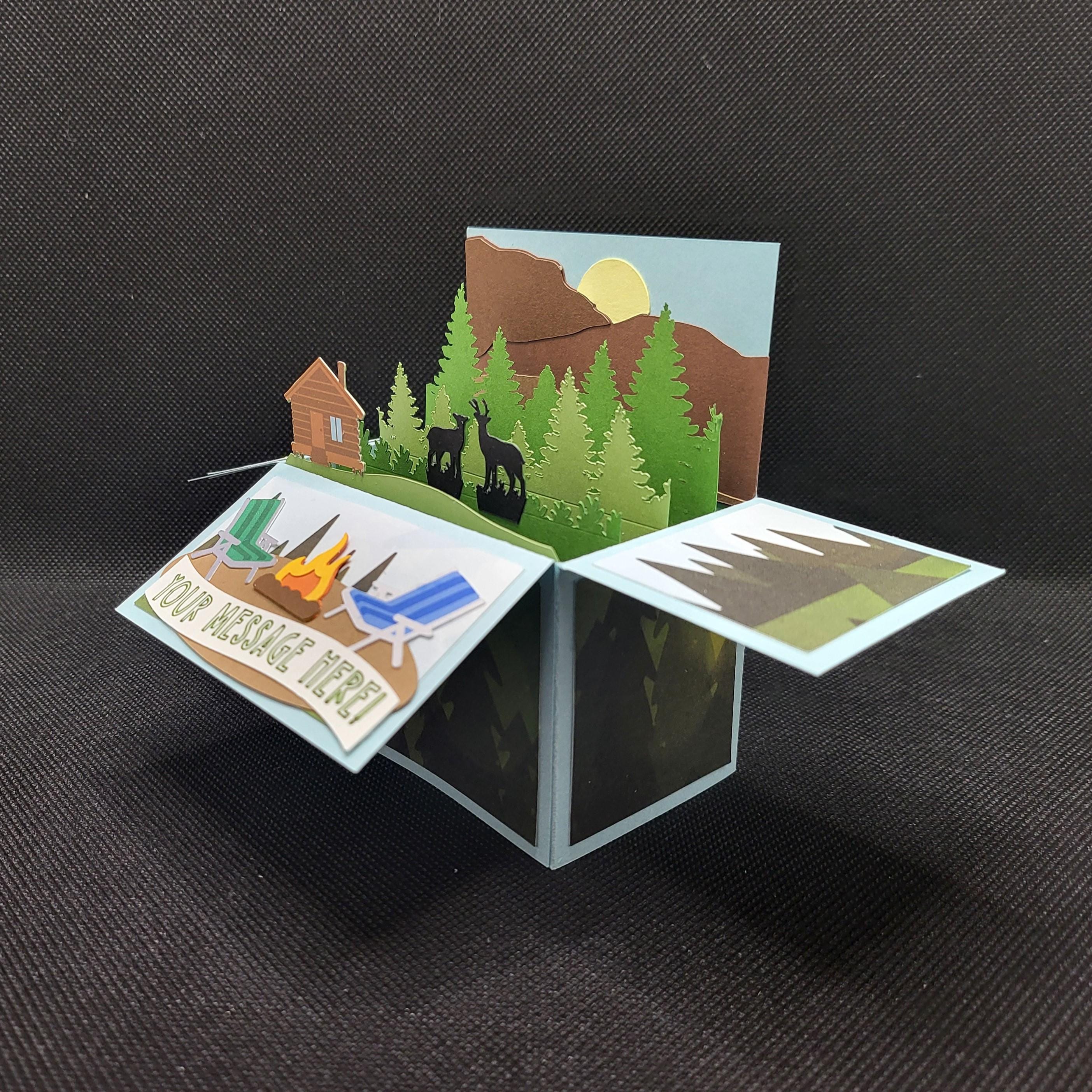 Camping Cabin 3D Box Card - Etsy