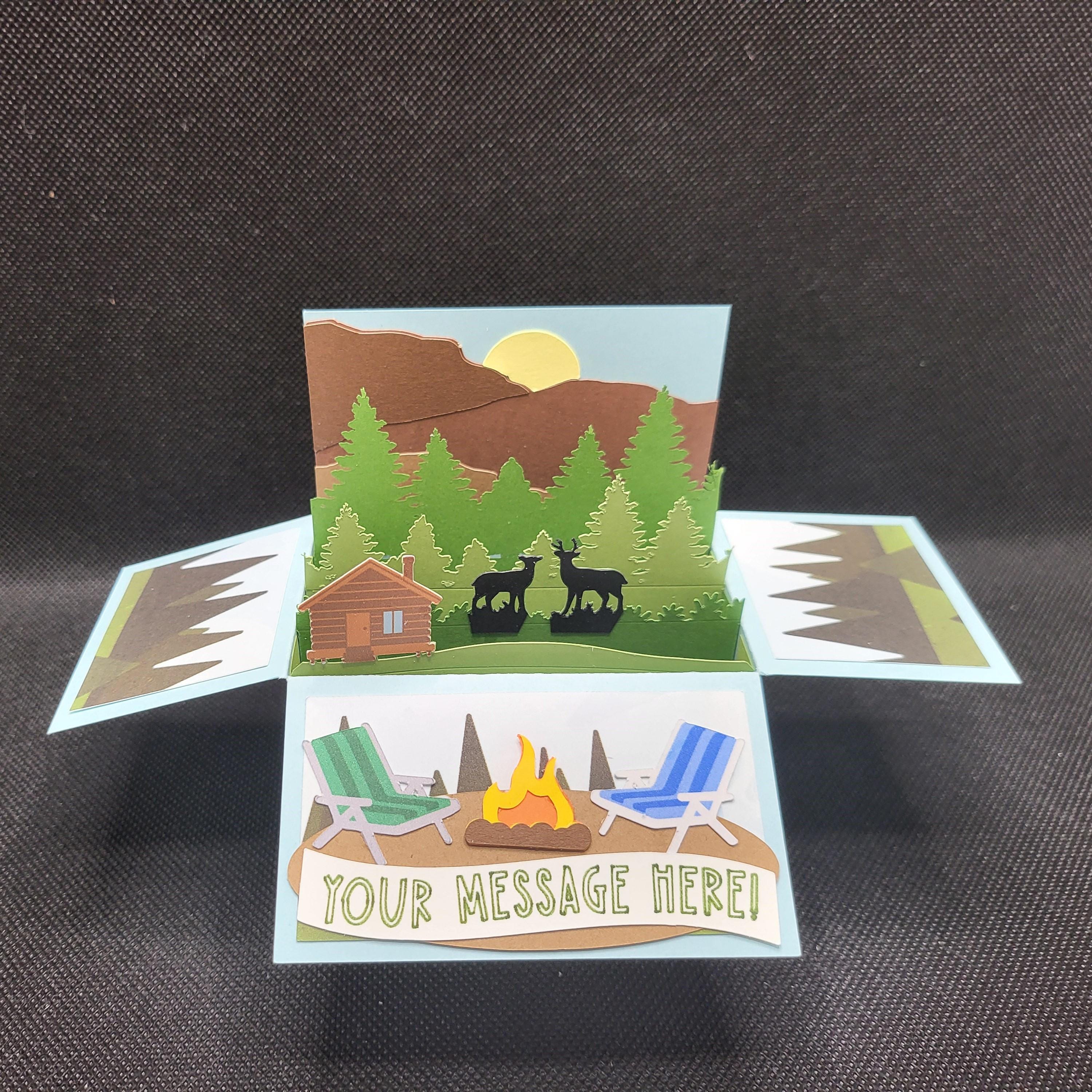 Camping Cabin 3D Box Card - Etsy