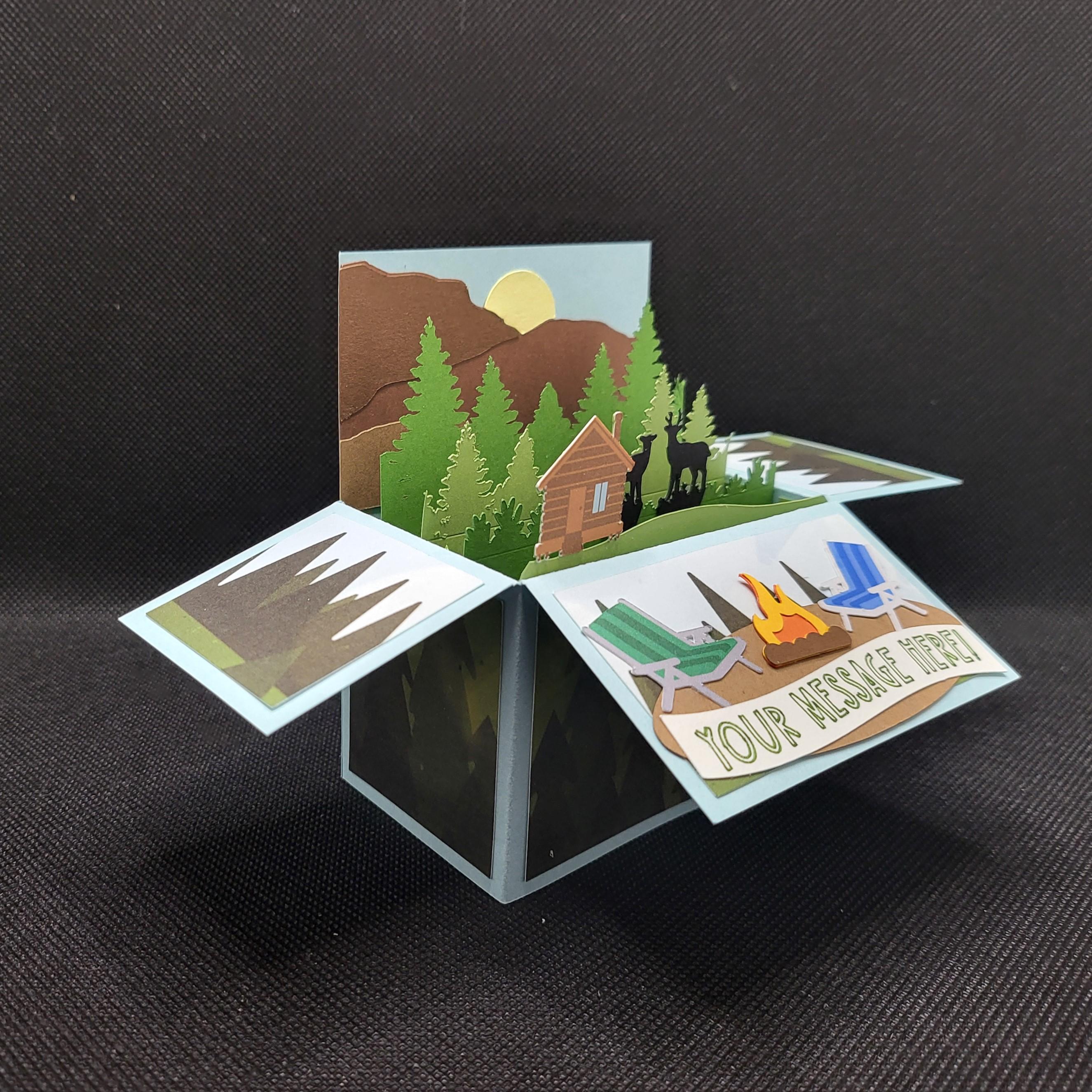 Camping Cabin 3D Box Card - Etsy