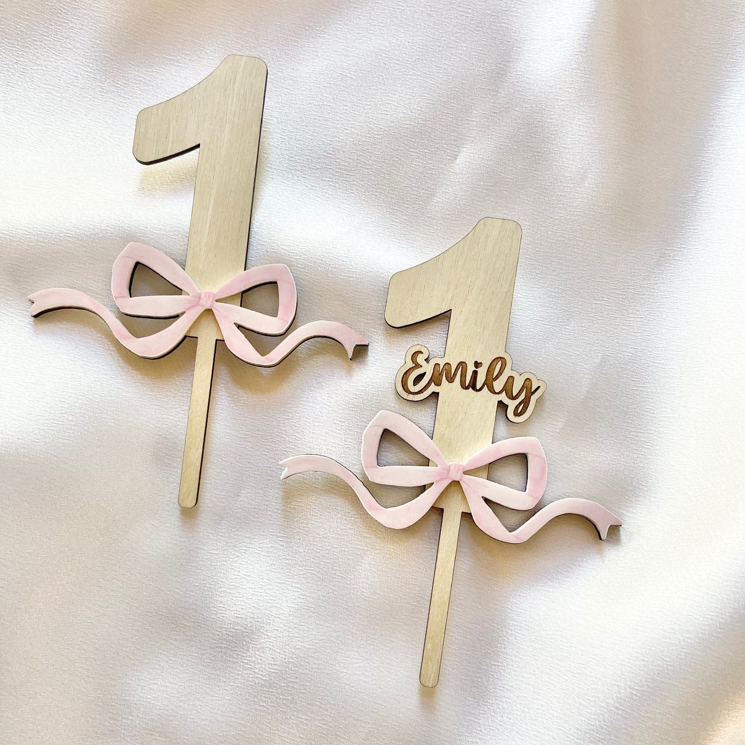 Custom Number Cake Toppers Bow Cake Topper Name Cake Topper Birthday - Etsy