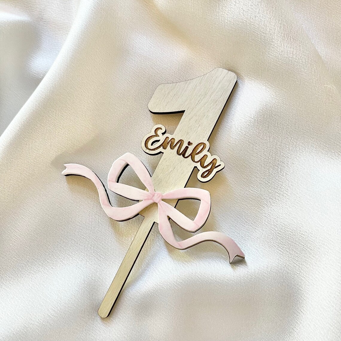 Custom Number Cake Toppers Bow Cake Topper Name Cake Topper Birthday - Etsy