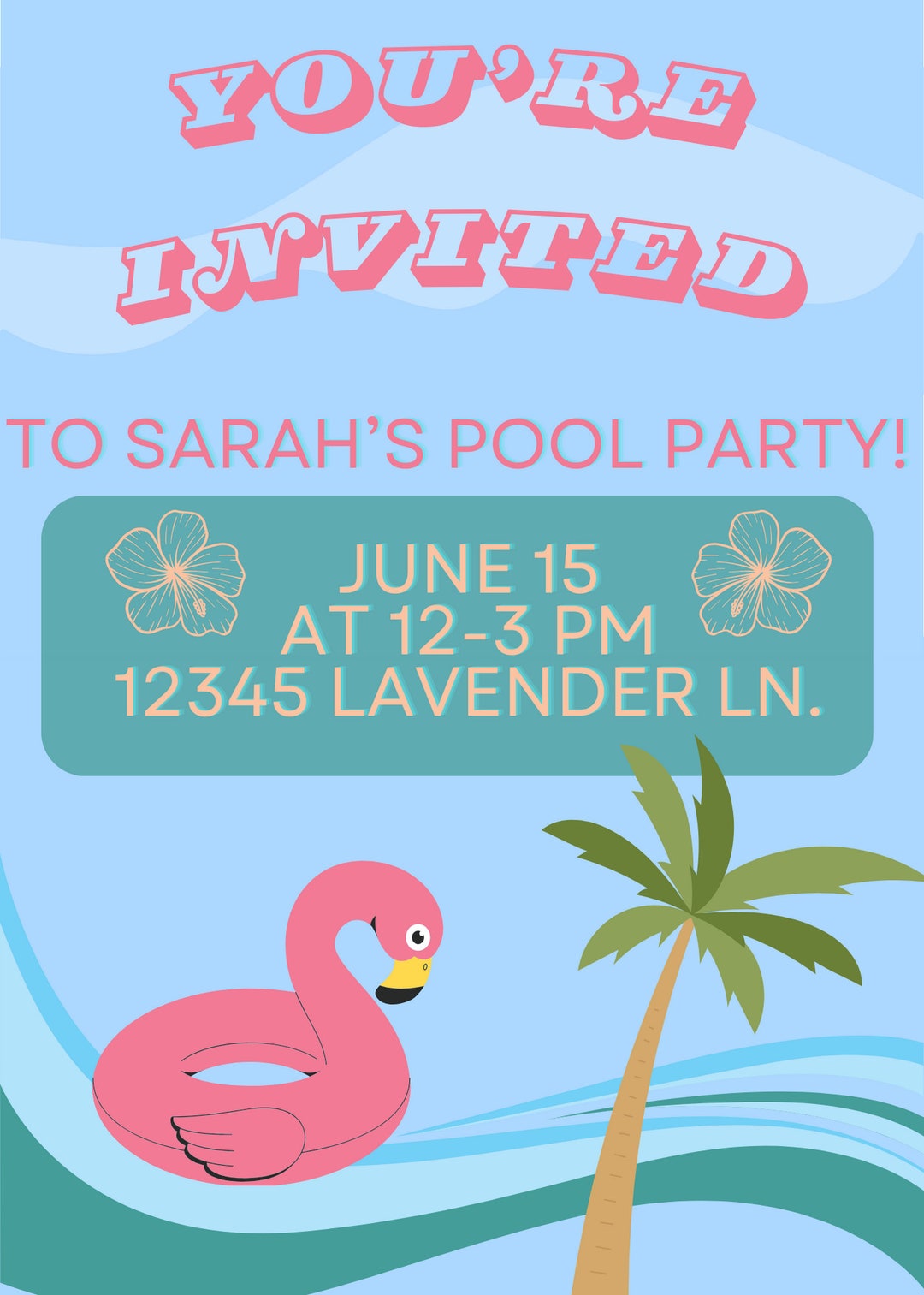 Pool Party Invitation - Etsy