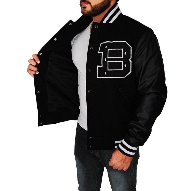 Embroidered Varsity Jacket: Wool & Leather Retro Letterman Bomber - Etsy