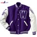 Embroidered Purple & White Varsity Jacket: Custom Letterman Bomber - Etsy