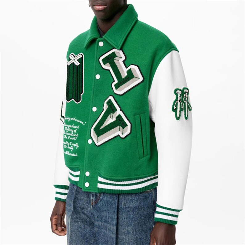 Custom Embroidered Wool Varsity Jacket: Leather Sleeves, Personalized ...
