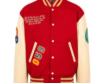 Unisex Varsity Jacket Baseball Letterman Jackets Wool Body Genuine ...