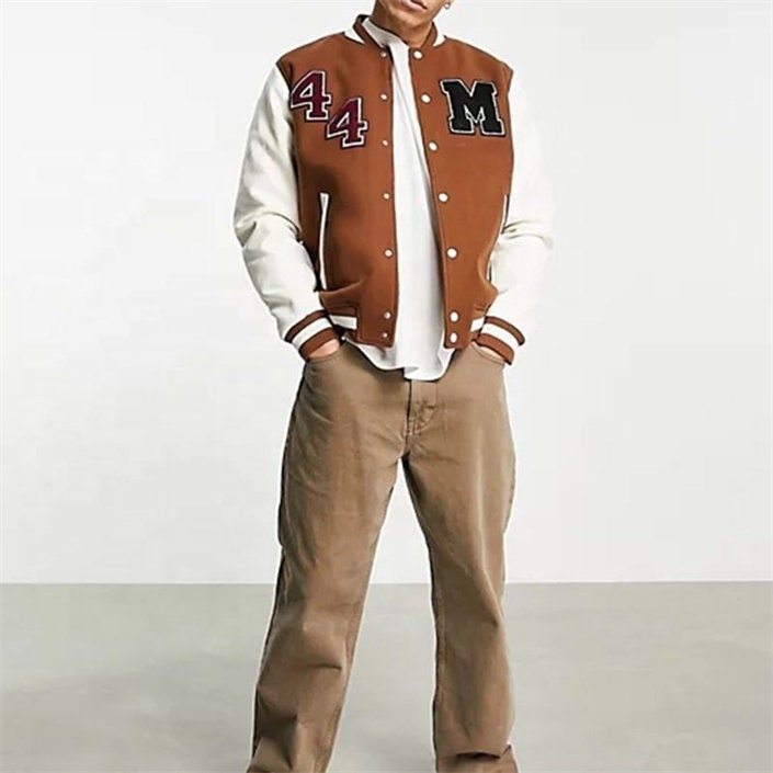 Customizable Wool Varsity Jacket: Embroidered Letterman Bomber - Etsy