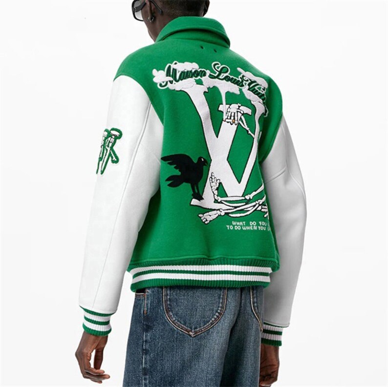 Custom Embroidered Wool Varsity Jacket: Leather Sleeves, Personalized ...