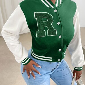 Women's Wool Crop Letterman Jacket: Custom Varsity Jacket - Etsy