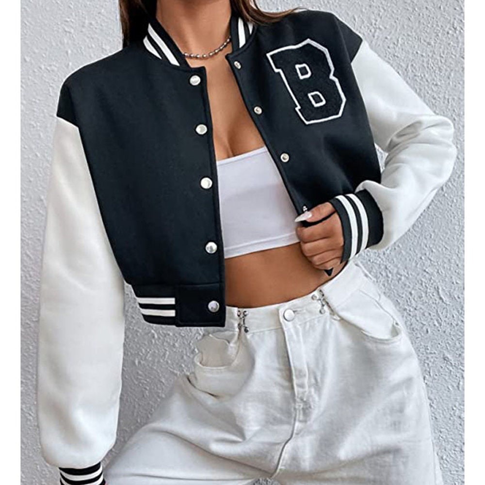 Women's Wool Crop Letterman Jacket: Custom Varsity Jacket - Etsy
