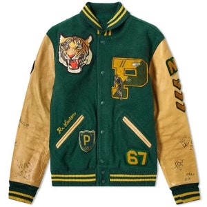 Customizable Varsity Jacket: Wool & Leather Letterman Bomber - Etsy