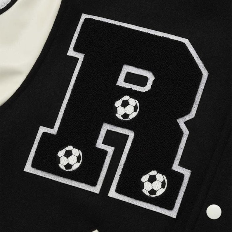 Custom Wool Varsity Jacket: Embroidered Letterman, Leather Sleeves - Etsy